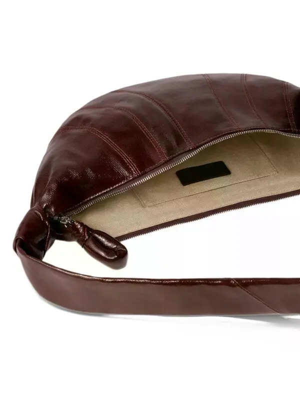 LEMAIRE Medium Croissant Bag In Coated Cotton - Brown