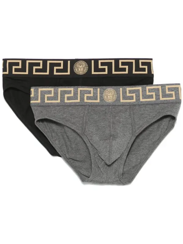 Versace Greca Border Briefs - Black