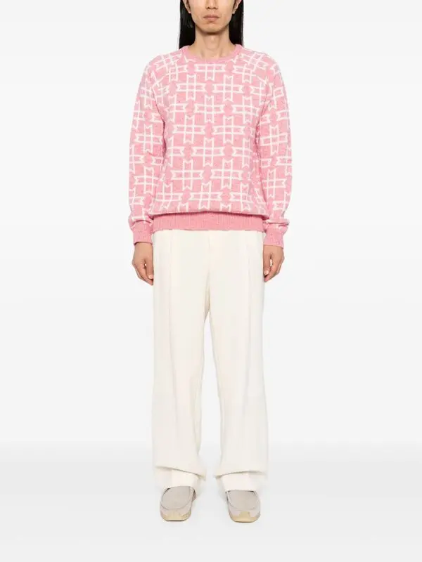 MAN ON THE BOON. On The Boon Logo-jacquard Jumper - Pink