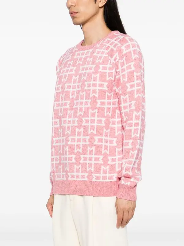 MAN ON THE BOON. On The Boon Logo-jacquard Jumper - Pink