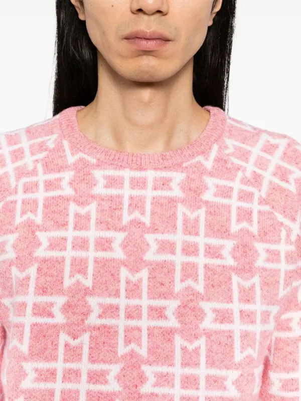 MAN ON THE BOON. On The Boon Logo-jacquard Jumper - Pink