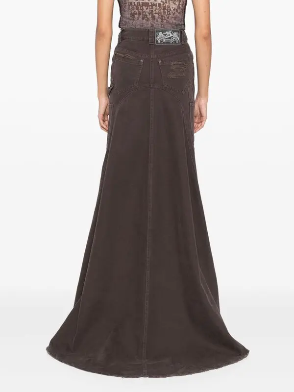 Vaquera Distressed High-low Skirt
