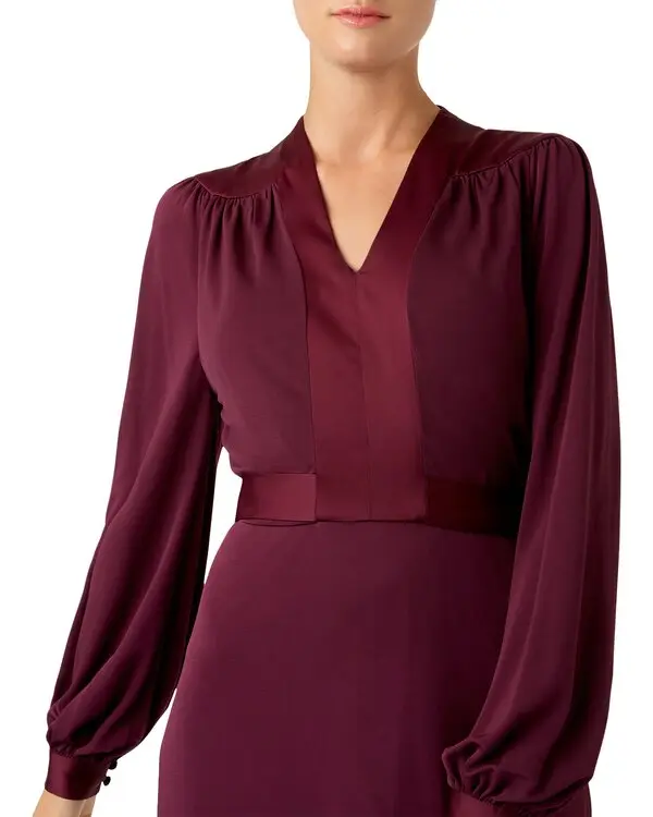 HOBBS LONDON Aida Blouson-sleeve Midi Dress