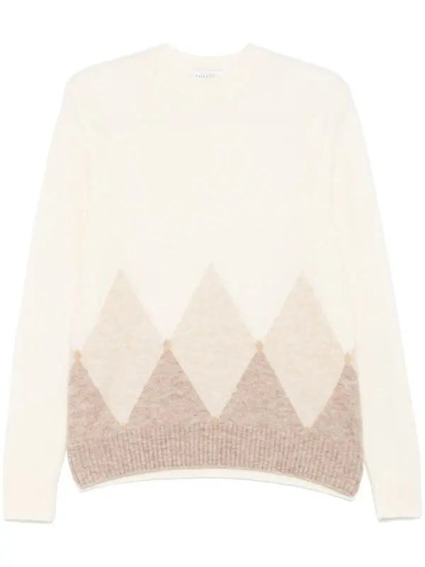 BALLANTYNE Argyle-intarsia Knit Sweater - Neutrals