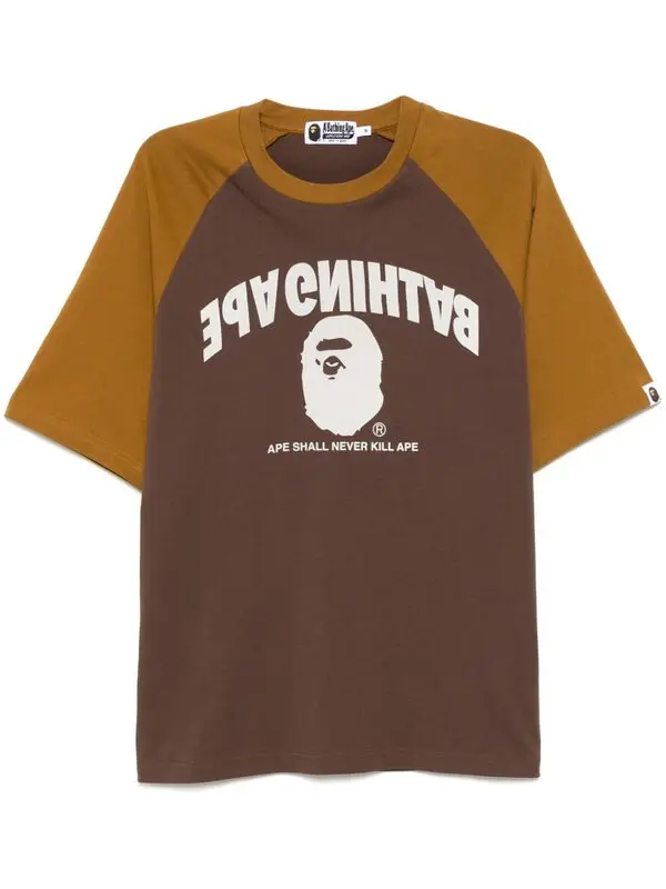 A BATHING APE College Relaxed Fit Raglan Tee