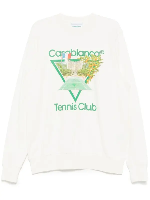 Casablanca Tennis Club Icon Printed Sweatshirt - Neutrals
