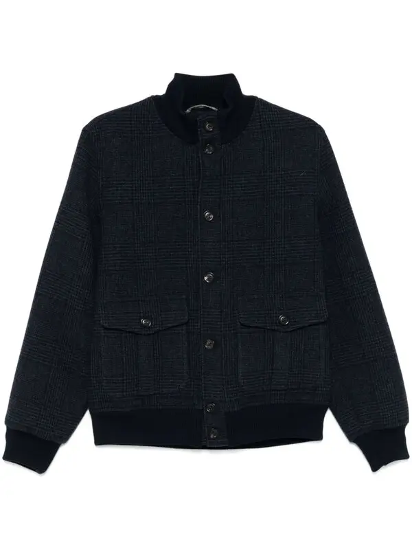 CIRCOLO 1901 Plaid Virgin Wool-blend Bomber Jacket