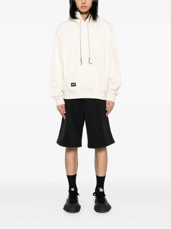 FIVE CM Hooded Sweatshirt With Faux-leather Trim