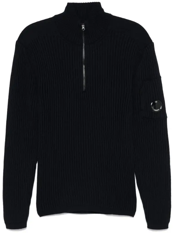 C.P. COMPANY Lens-detail Sweater - Blue
