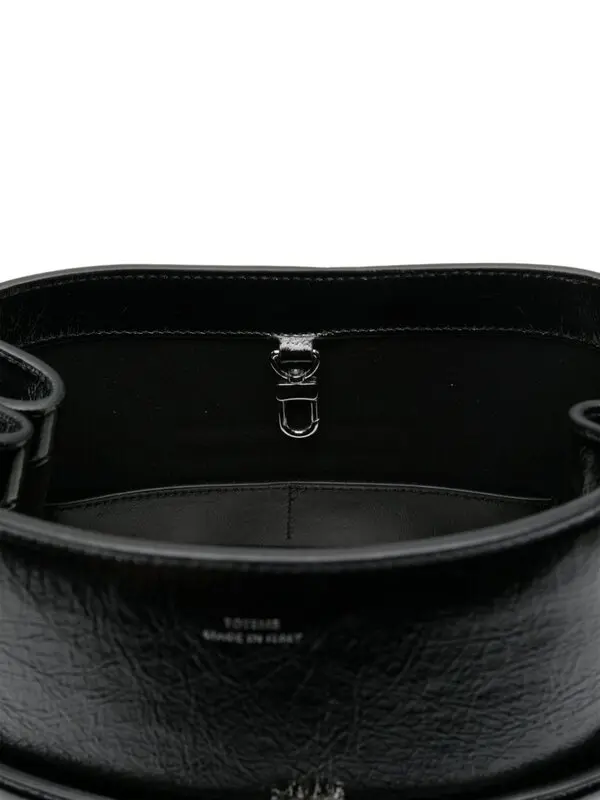 TOTEME Belted Naplack-leather Bucket Bag - Black