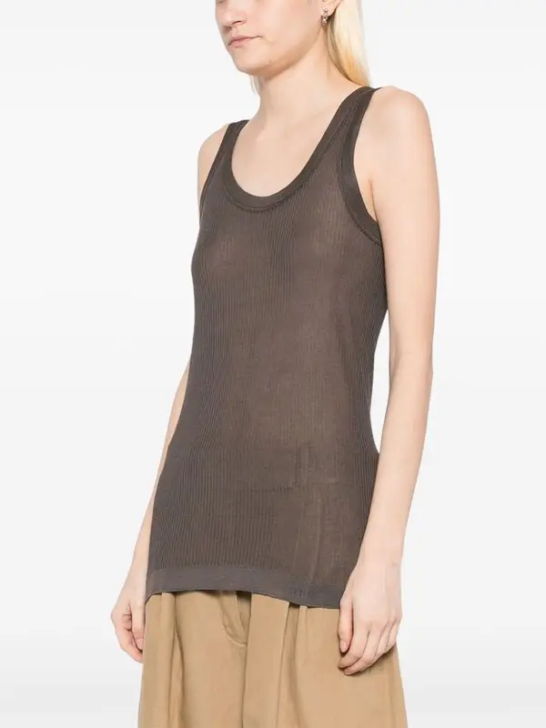LEMAIRE Seamless Ribbed Tank Top - Brown
