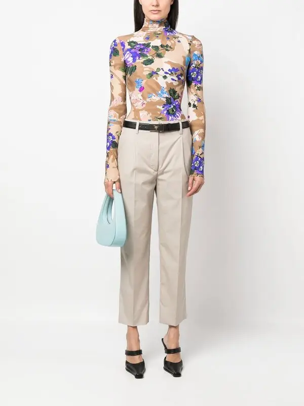 Prada Cropped Tailored Trousers - Neutrals