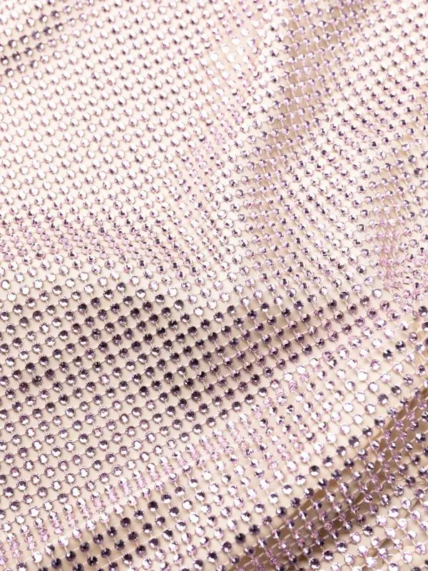 Prada Rhinestone-embellished Mesh Minidress - Pink
