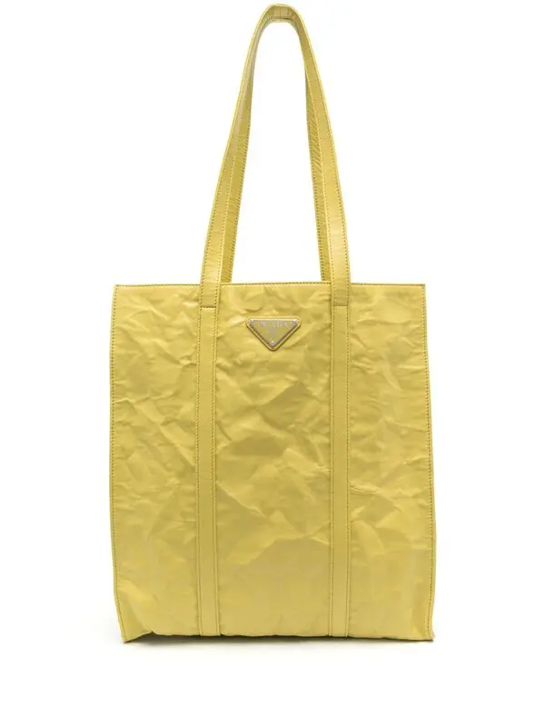 Prada Logo-plaque Tote Bag - Yellow