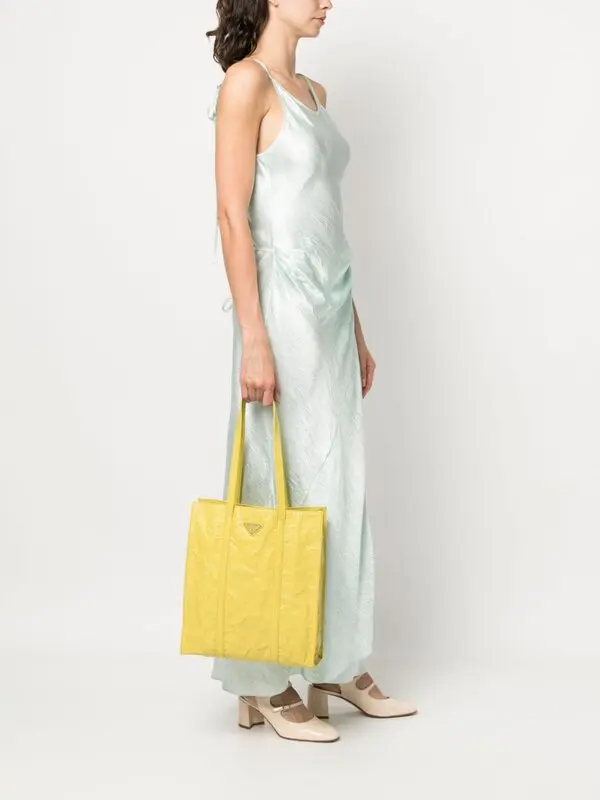 Prada Logo-plaque Tote Bag - Yellow