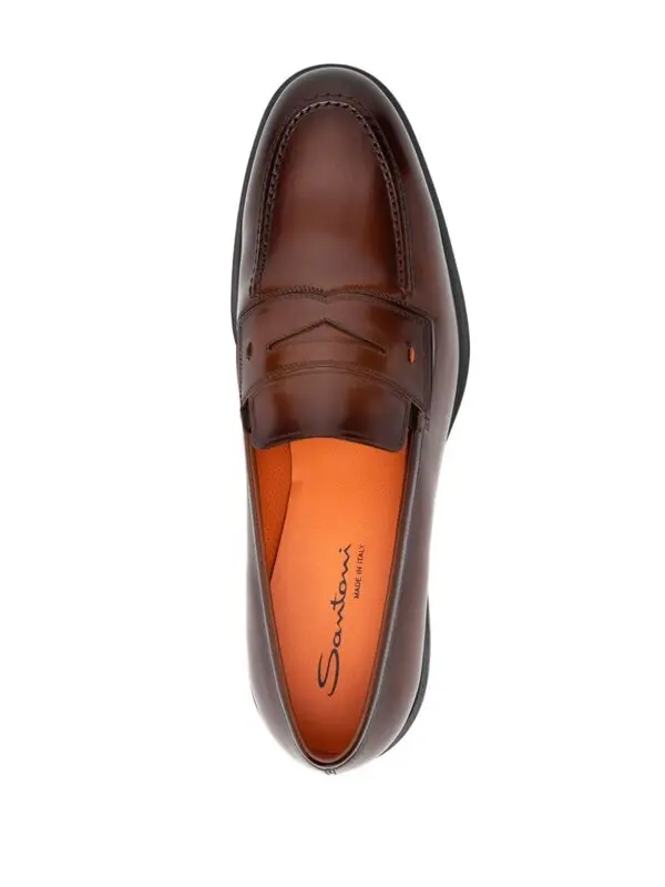 Santoni Leather Loafers - Brown