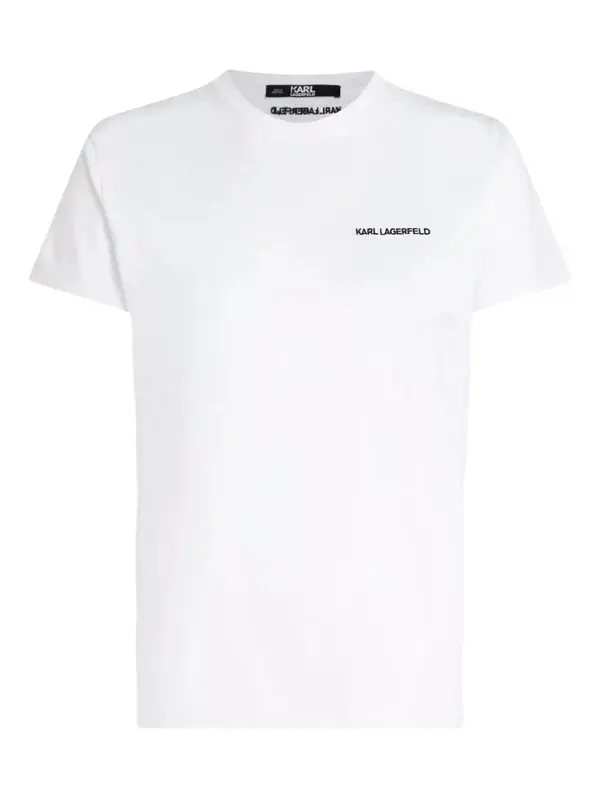 Karl Lagerfeld Logo-embroidered T-shirt - White