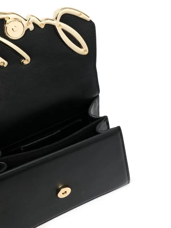 Karl Lagerfeld K/signature Leather Cross Body Bag - Black