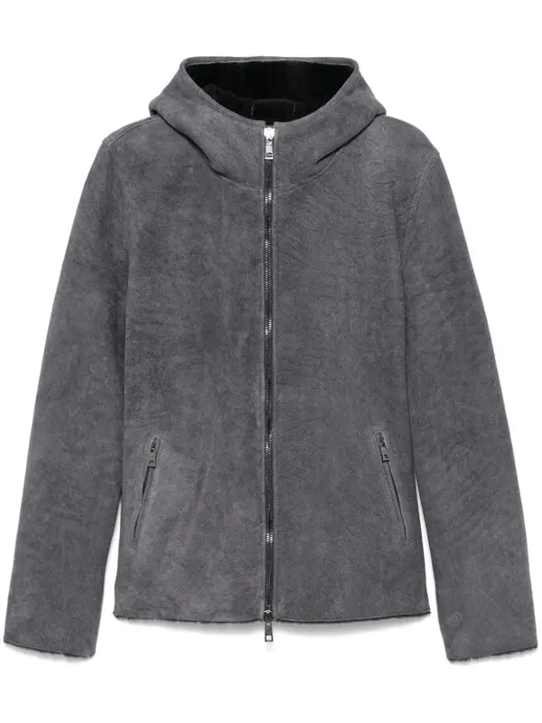 GIORGIO BRATO Shearling-lined Hooded Jacket - Grey