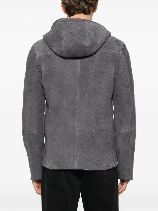 GIORGIO BRATO Shearling-lined Hooded Jacket - Grey