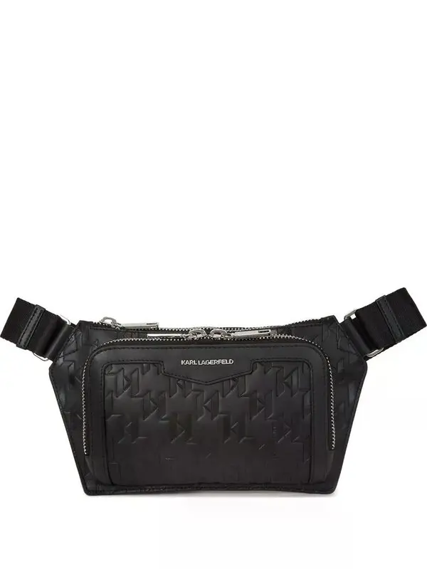 Karl Lagerfeld K/loom Leather Belt Bag - Black