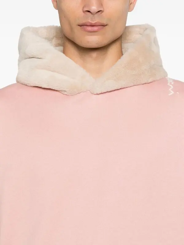 Marni Faux Fur-detailed Hoodie - Pink