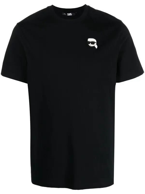 Karl Lagerfeld Ikon Organic-cotton T-shirt - Black