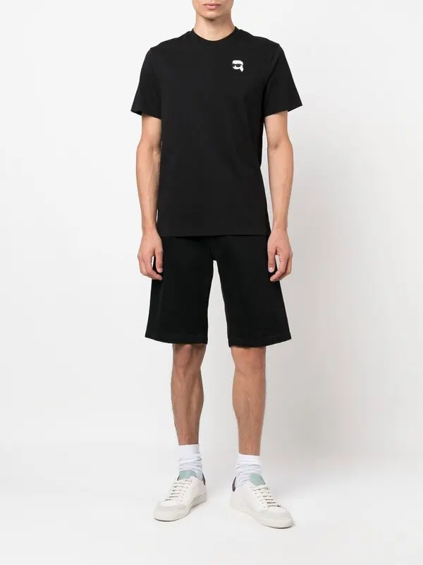 Karl Lagerfeld Ikon Organic-cotton T-shirt - Black
