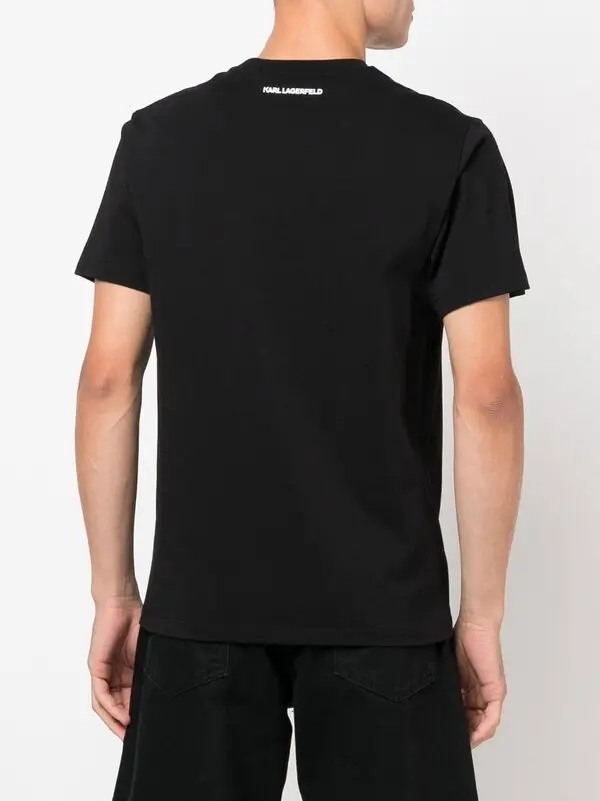 Karl Lagerfeld Ikon Organic-cotton T-shirt - Black