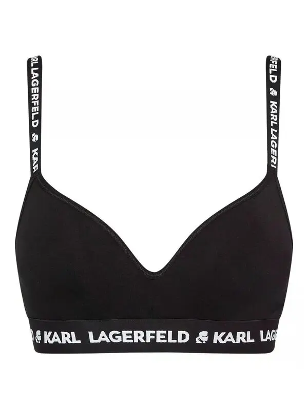 Karl Lagerfeld Logo-underband Padded Bra - Black