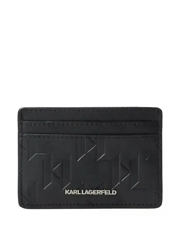 Karl Lagerfeld K/loom Leather Card Holder - Black