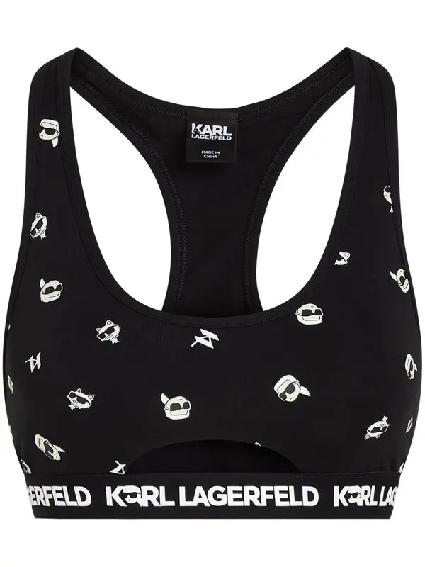 Karl Lagerfeld Ikon Peephole Bralette - Black