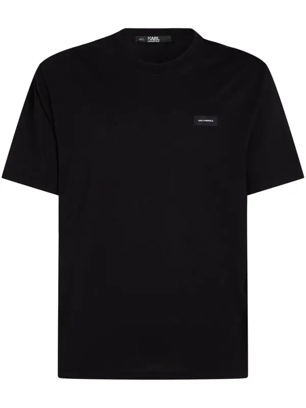 Karl Lagerfeld Logo-patch Cotton T-shirt - Black
