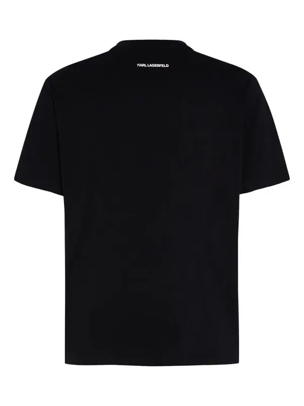 Karl Lagerfeld Logo-patch Cotton T-shirt - Black