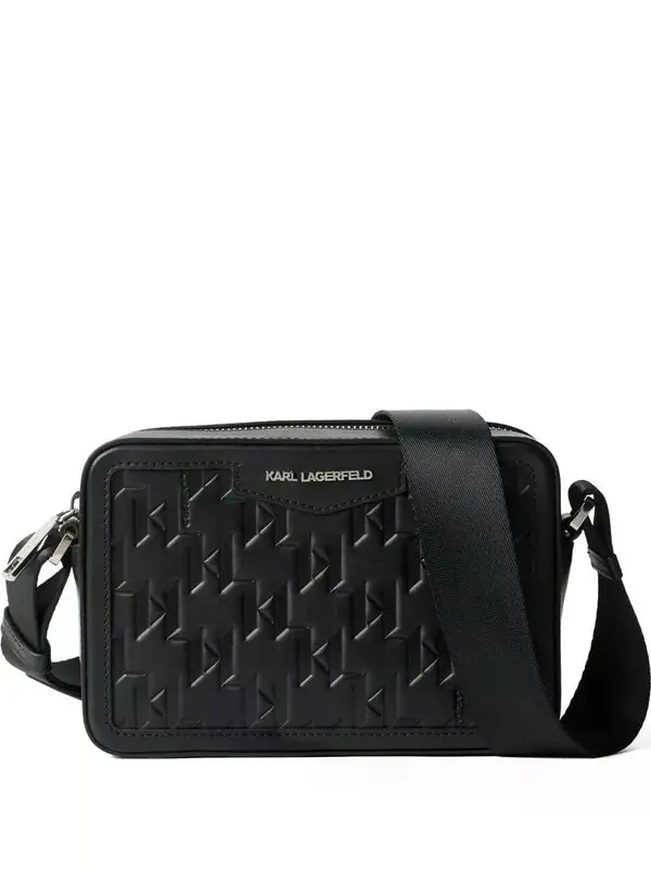 Karl Lagerfeld K/loom Leather Messenger Bag - Black