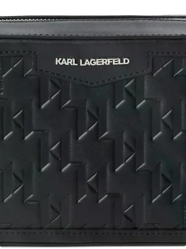 Karl Lagerfeld K/loom Leather Messenger Bag - Black