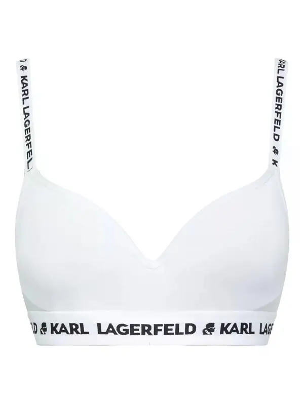 Karl Lagerfeld Logo-underband Padded Bra - White