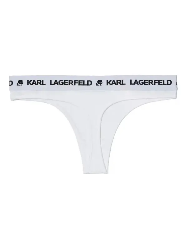 Karl Lagerfeld Logo-waistband Thong - White