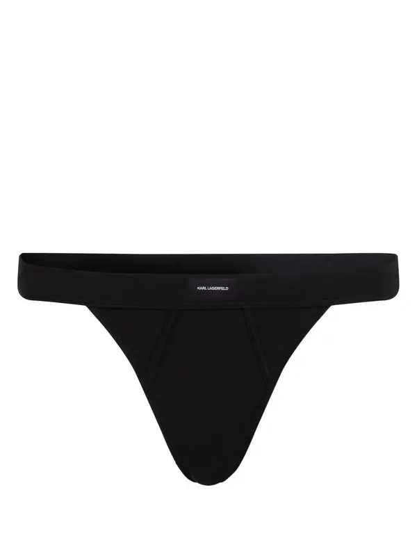 Karl Lagerfeld Essential Logo-waistband Briefs - Black