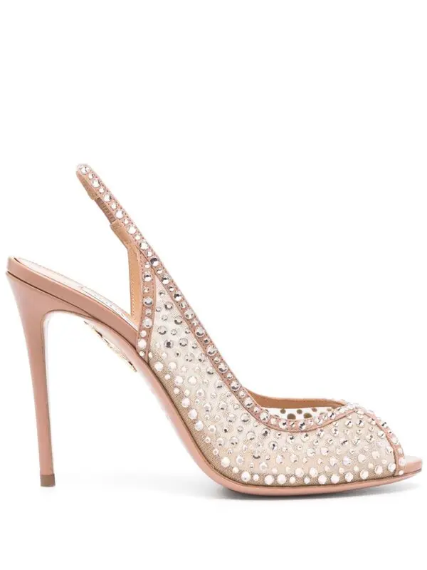 AQUAZZURA 105mm Crystal Lover Sandals - Pink