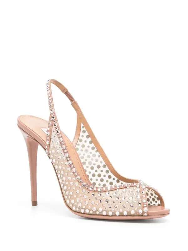 AQUAZZURA 105mm Crystal Lover Sandals - Pink