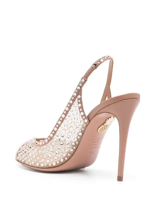 AQUAZZURA 105mm Crystal Lover Sandals - Pink