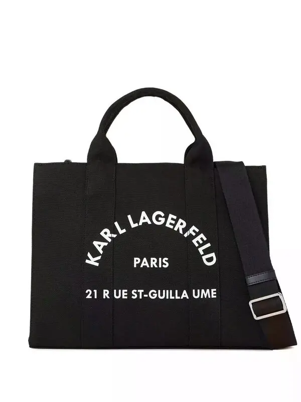 Karl Lagerfeld Medium Rue St-guillaume Square Tote Bag - Black