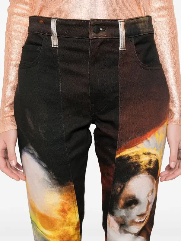 MUGLER X Ambera Wellmann Printed Straight Leg Jeans