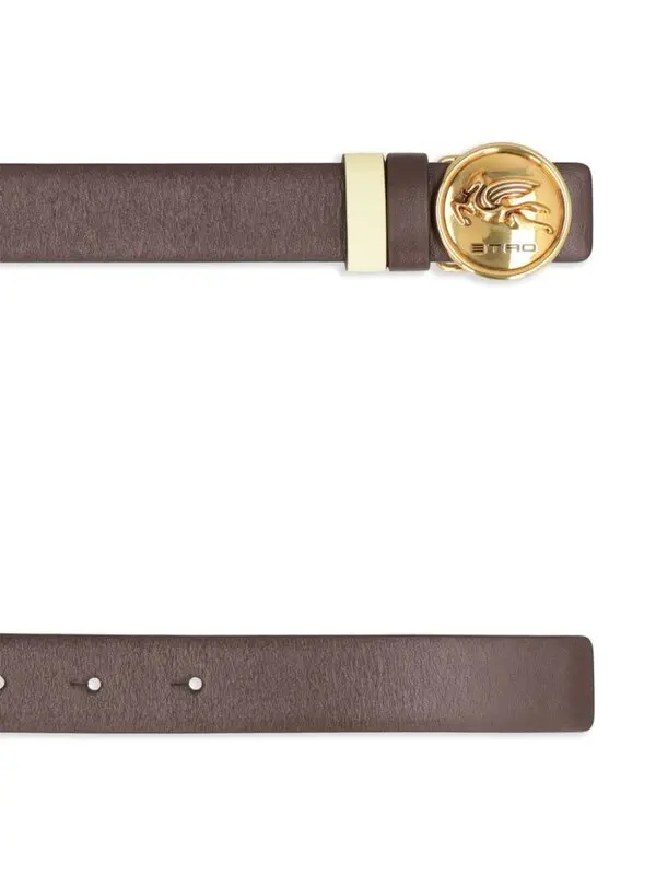 Etro Pegaso Buckle Reversible Leather Belt