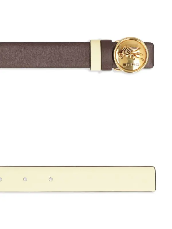 Etro Pegaso Buckle Reversible Leather Belt