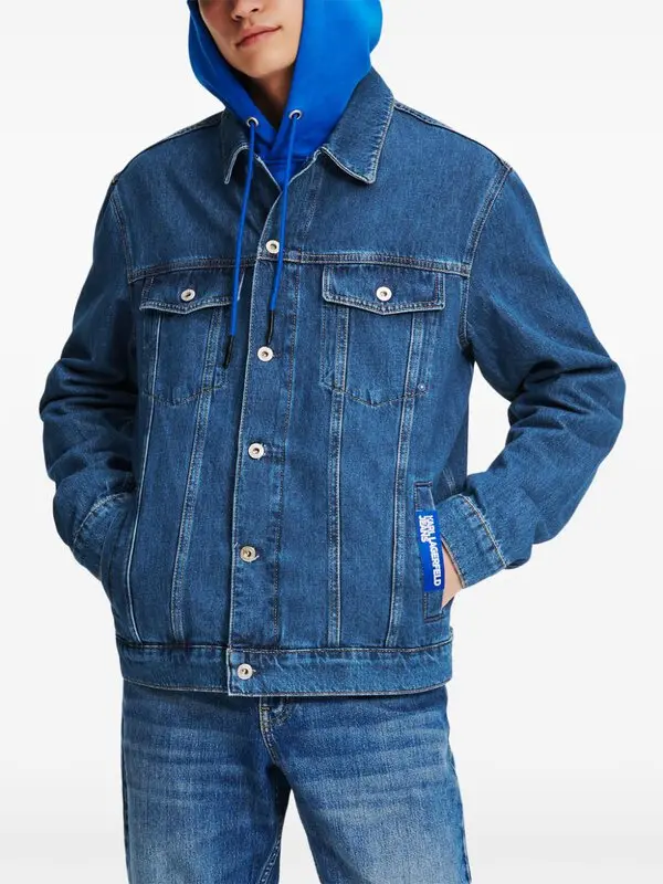 Karl Lagerfeld Logo-patch Denim Jacket - Blue