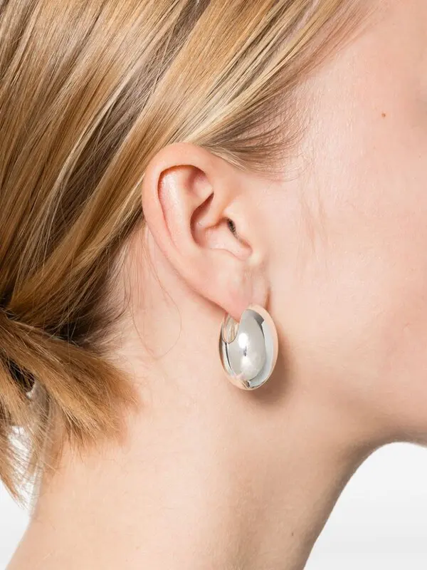 EMILI Medium Loe Hoop Earrings - Silver
