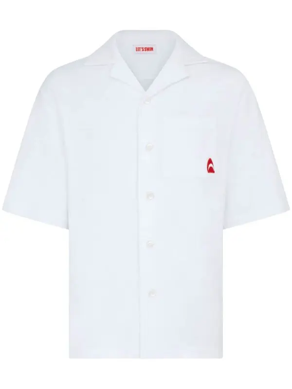 LET'S SWIM Shark-embroidered Shirt