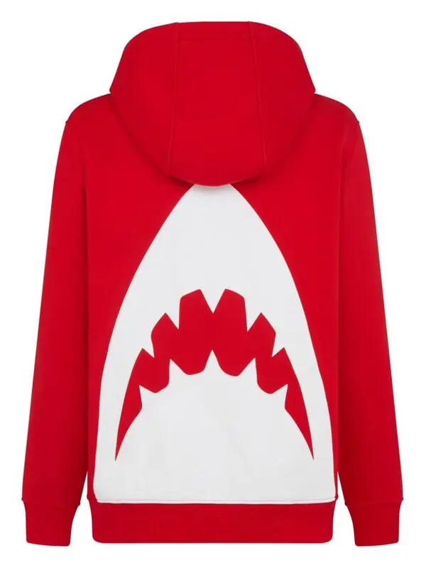 LET'S SWIM Shark-print Hoodie - Red